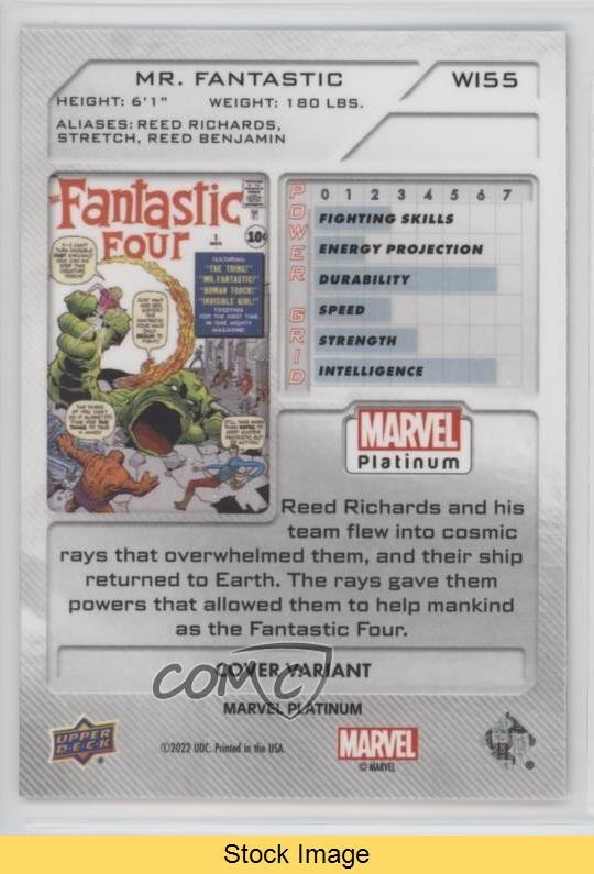 2023 Upper Deck Marvel Platinum Cover Variant Mr Fantastic #WI55 READ ...