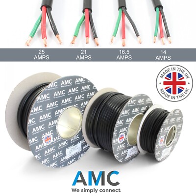 Automotive 3 Core PVC Cable 12v / 24v Thin Wall Wire Red Black Green ...