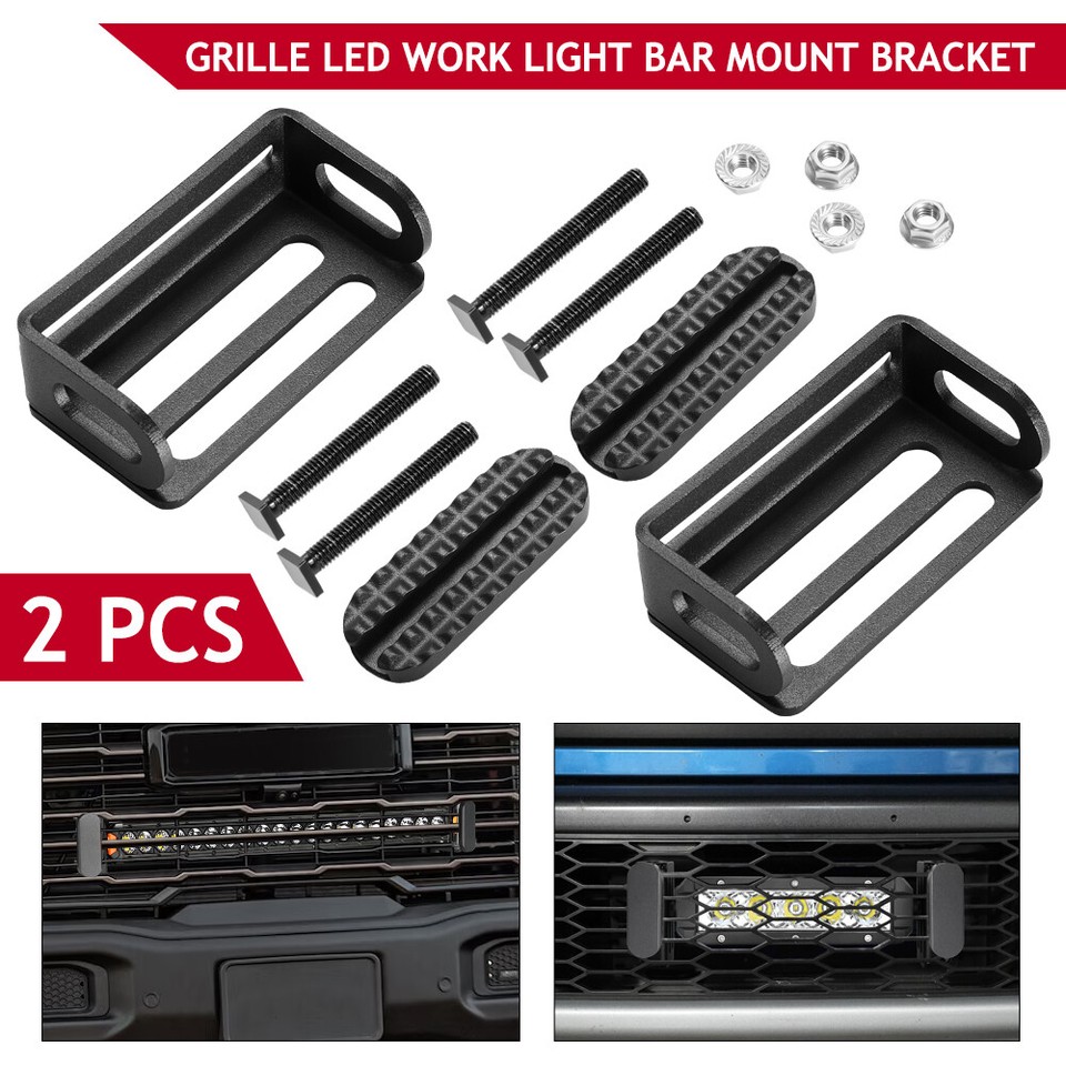 2PCS Universal Mount Bracket Holder Clamp For LED Front Grill Lights ...