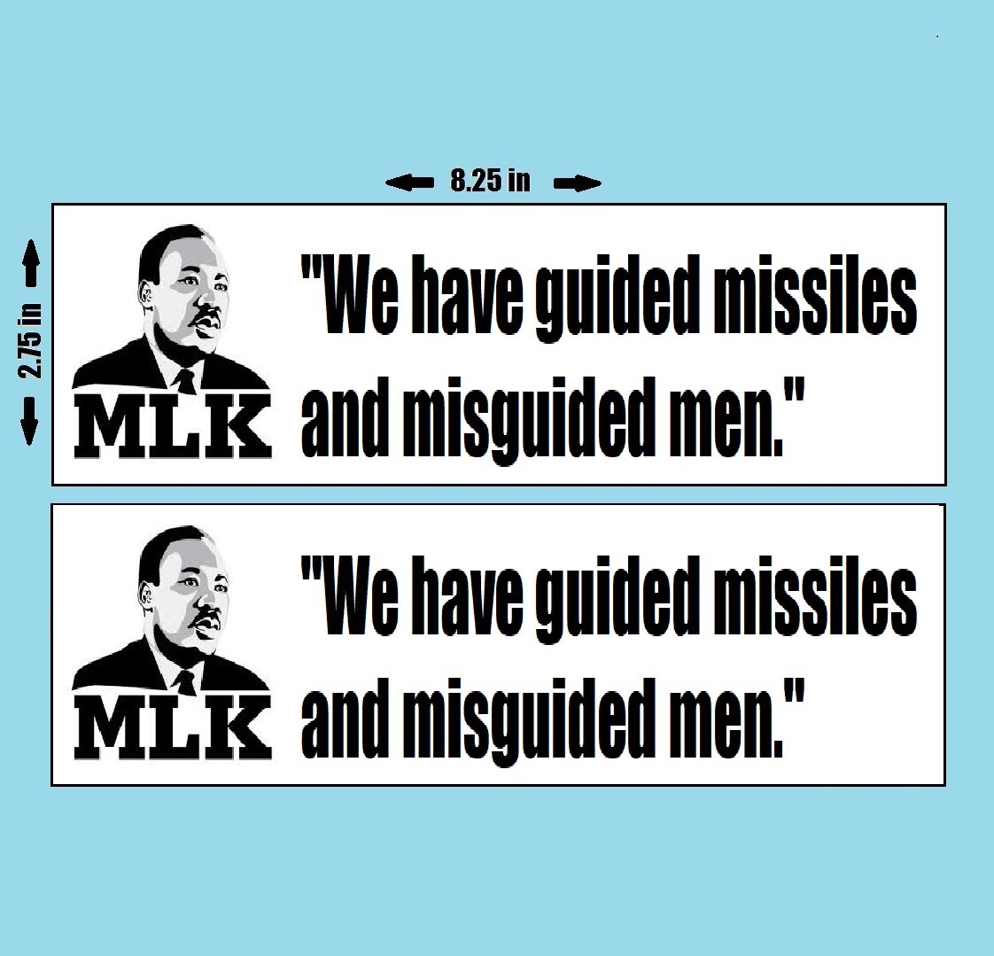 VINYL STICKER 2 PACK - Martin Luther King Guided Missiles Misguided Men ...