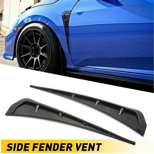 2pcs Carbon Fiber Side Car Fender Vent Air Wing Cover Trim Exterior ...