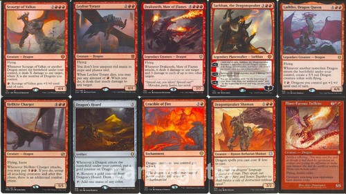 Custom Red Dragon Tribal Commander EDH Deck - Drakuseth, Maw of Flames ...