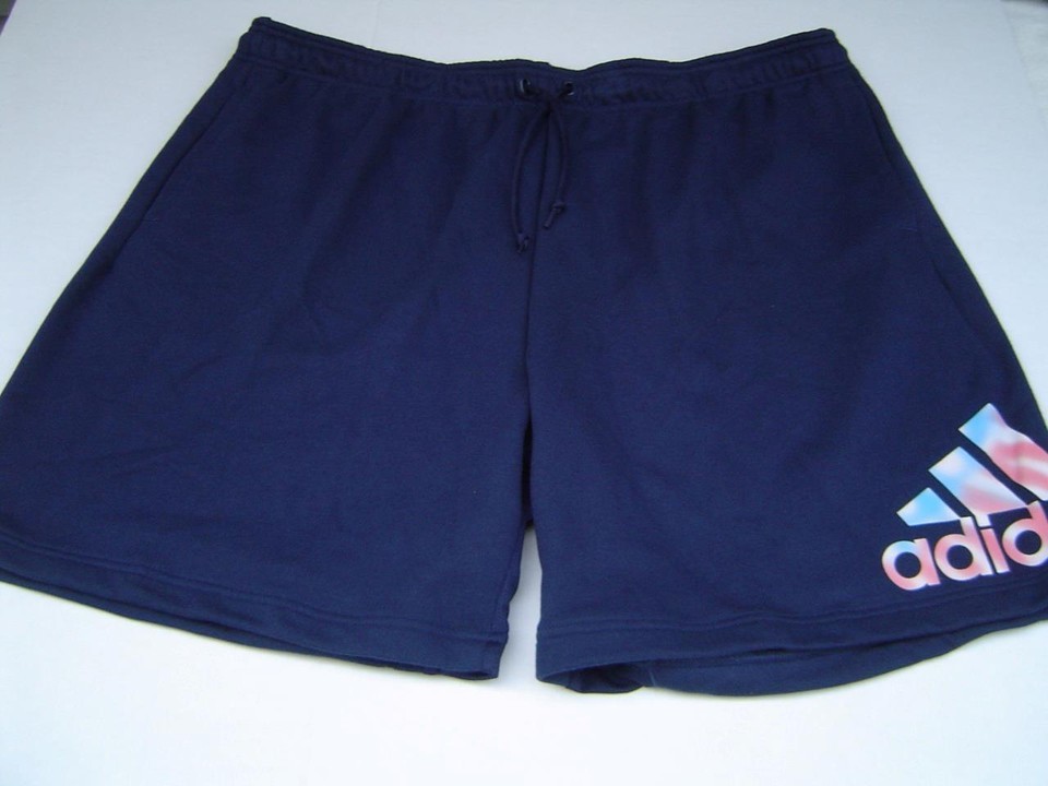 NEW MENS ADIDAS NAVY SHORTS W/MULTI COLOR LOGO SIZE MEDIUM | eBay