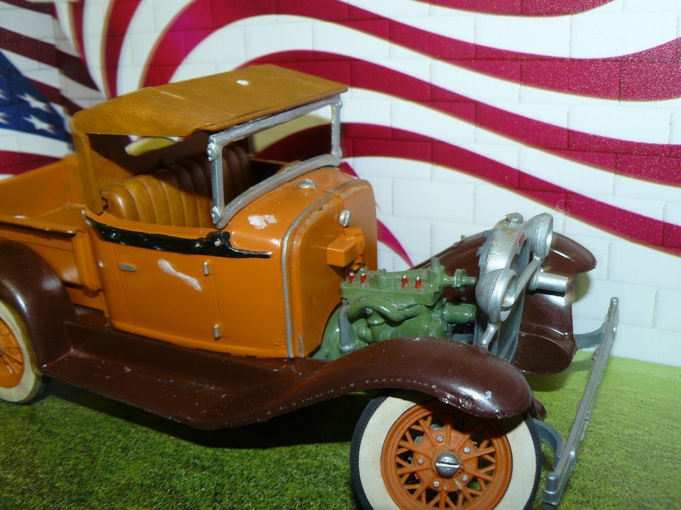 ( IBCab ) orange and brown , Hubley 1931 Ford Model A roadster pick up ...