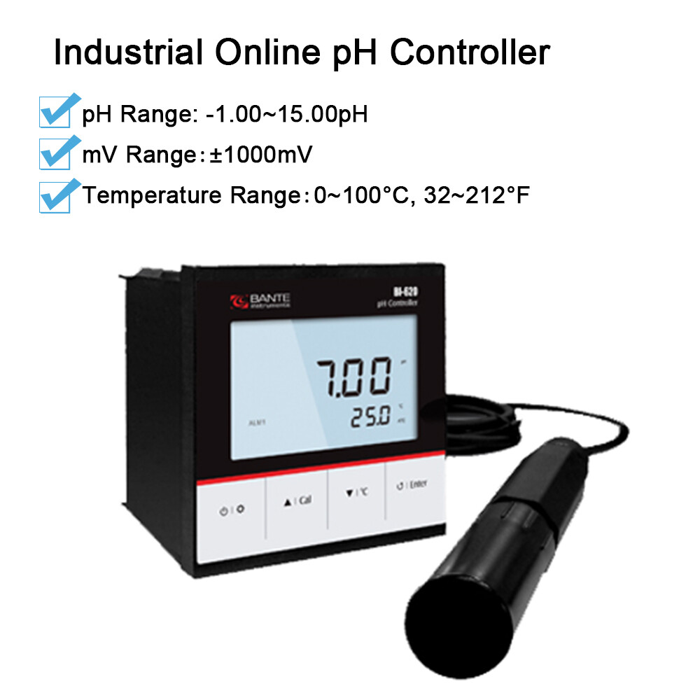 pH Controller Industrial Online pH mV Controller -1.00~15pH Temp ...