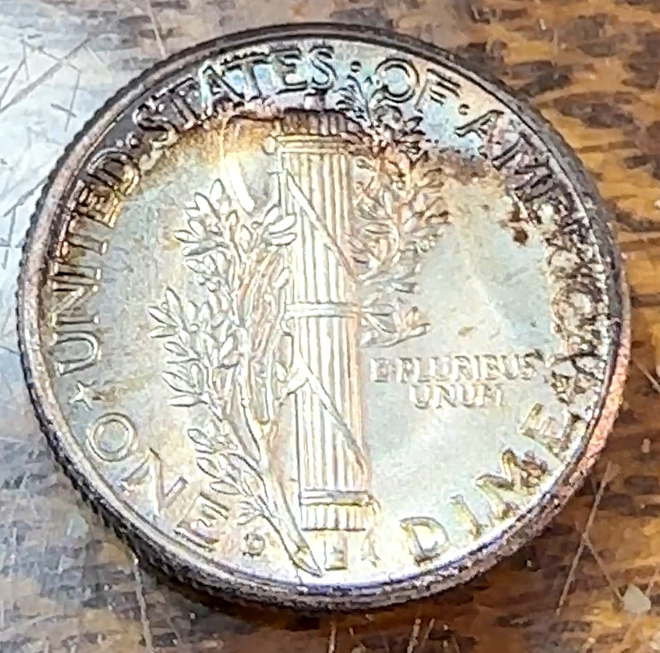 1942-D Mercury Dime Nice Original Super Gem+ BU Full Bands Super Patina ...