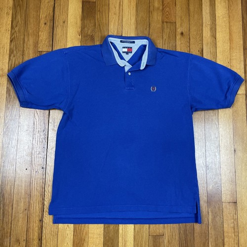 Vintage 90s Tommy Hilfiger Polo Shirt Mens L Classic Cotton Rugby ...