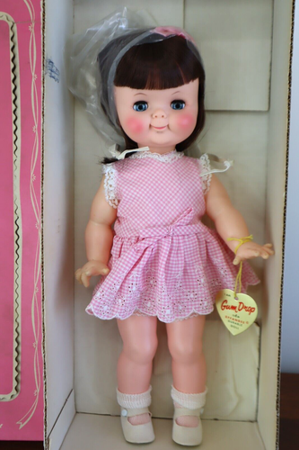 NIB Vintage 1962 Effanbee GUMDROP Vinyl Doll 16" Brunette Blue Eyes All ...