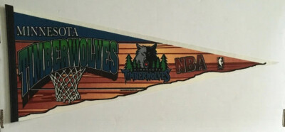 Vintage NBA Basketball Minnesota Timberwoves Full Color 30x12 Felt ...