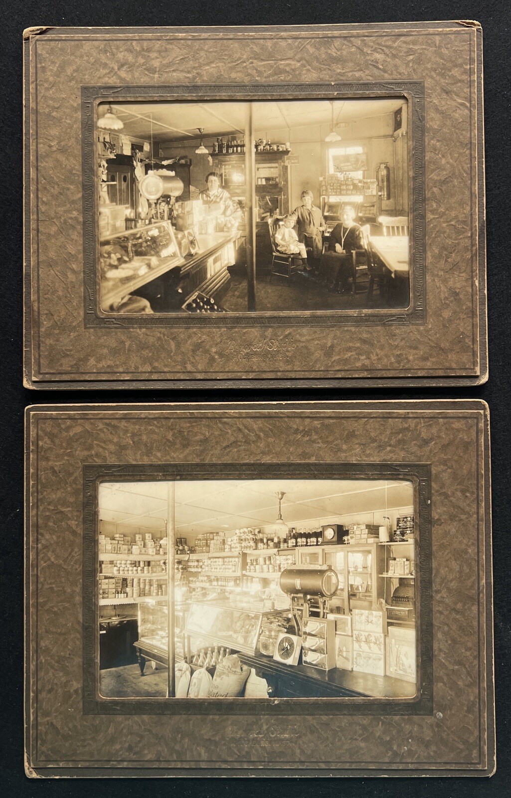 Set of 2 Antique Cabinet Cards Photographs of General Store Fitchburg ...