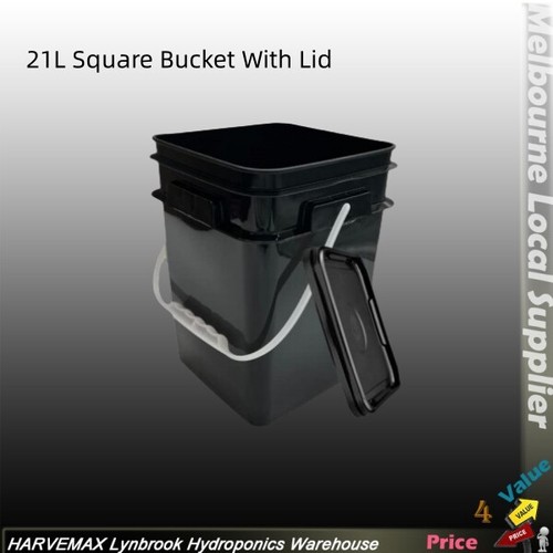 Hydroponics 21L Bucket With Lid DWC System DIY Parts Storage With ...