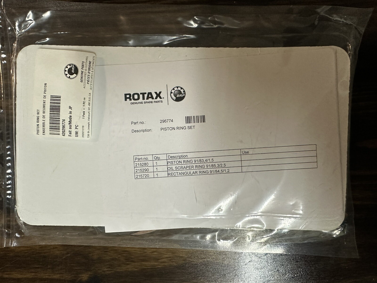 Can-Am Outlander OEM Piston Ring Set 420296774 for sale online | eBay