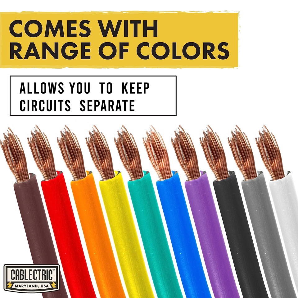 20 Gauge Primary Automotive Wire Assortment - 10 Roll Assortment Pack ...