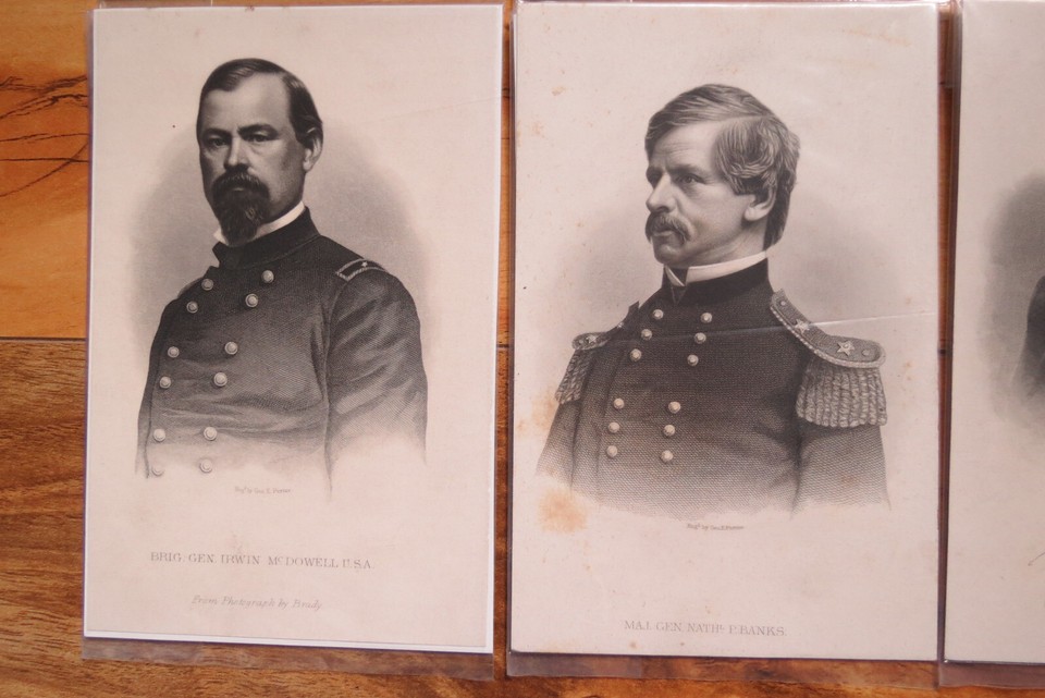 10 CIVIL WAR PRINTS UNION GENERALS - 19th C Engravings Antique | eBay