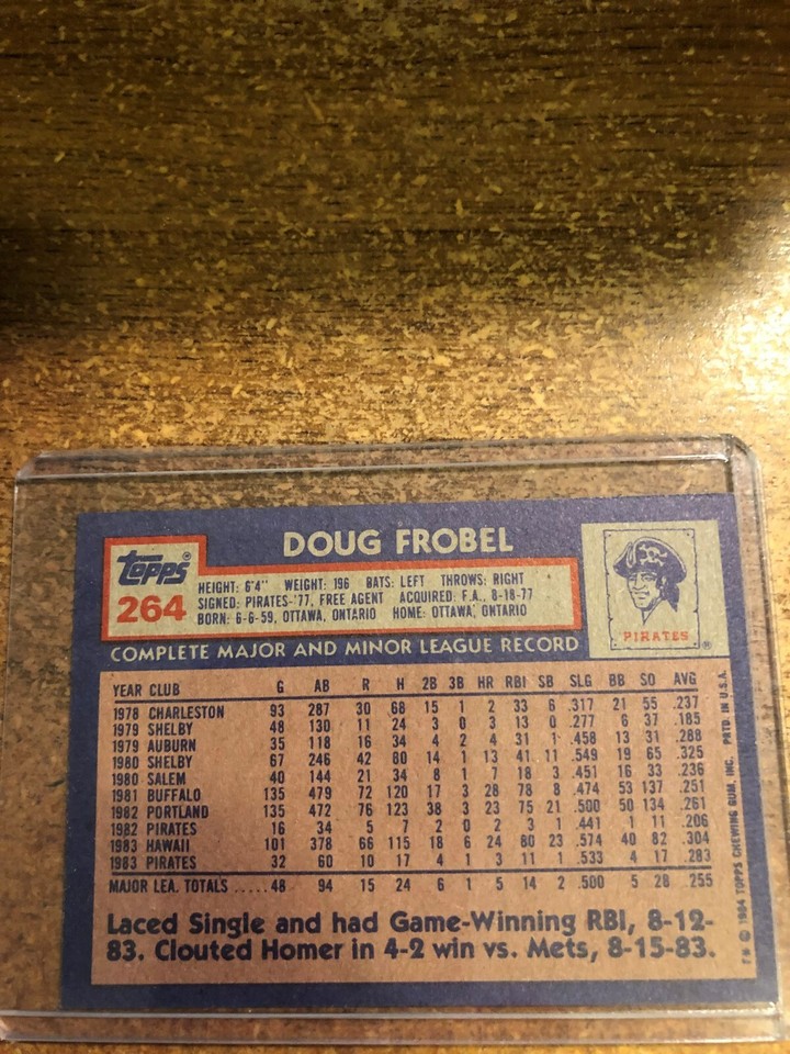 1984 Topps Baseball # 264 Doug Frobel RC | eBay