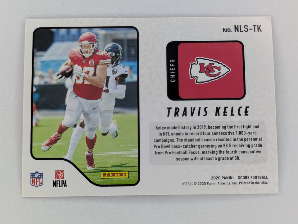 2020 Score #NLS-TK Travis Kelce Next Level Stats Kansas City Chiefs ...