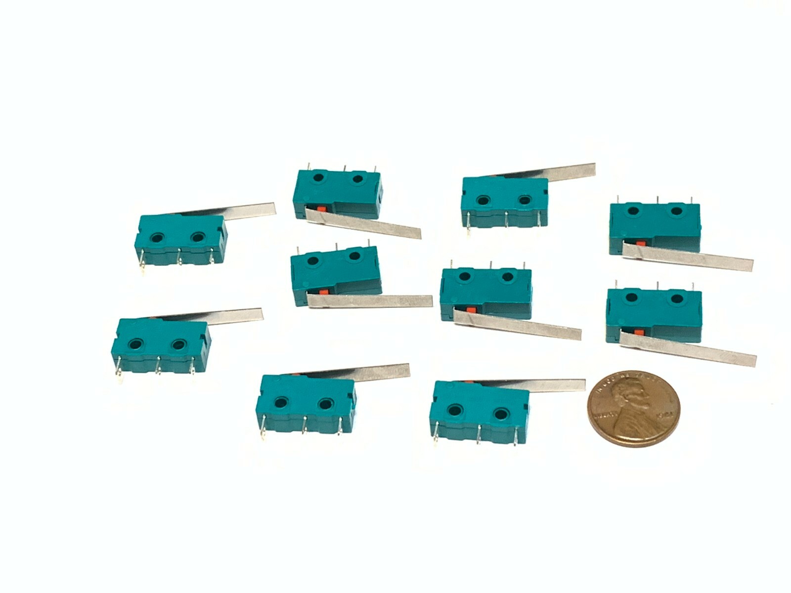 10 Green limit switch long lever normally open or closed Straight Hinge ...