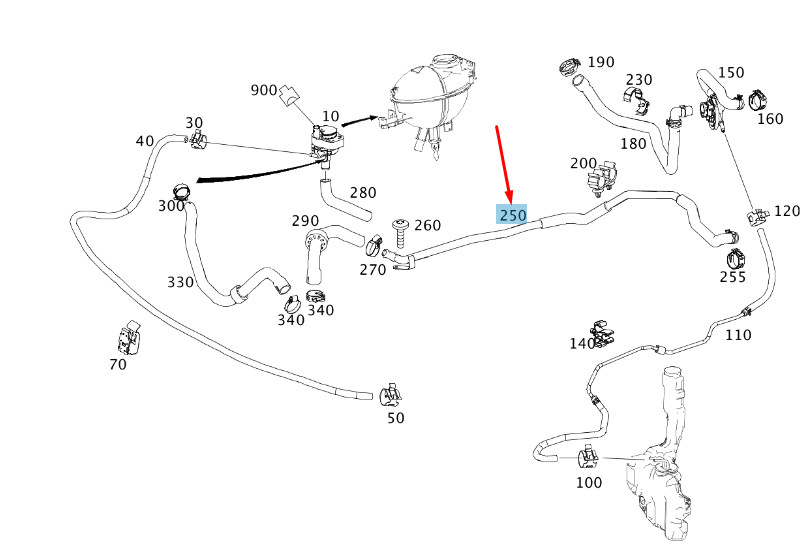 NEW MERCEDES-BENZ E W212 HEATING WATER RETURN HOSE LINE LHD A2128305996 ...