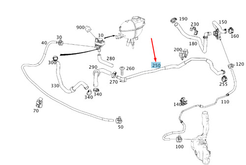 MERCEDES-BENZ E W212 HEATING WATER RETURN HOSE LINE LHD A2128305996 NO ...