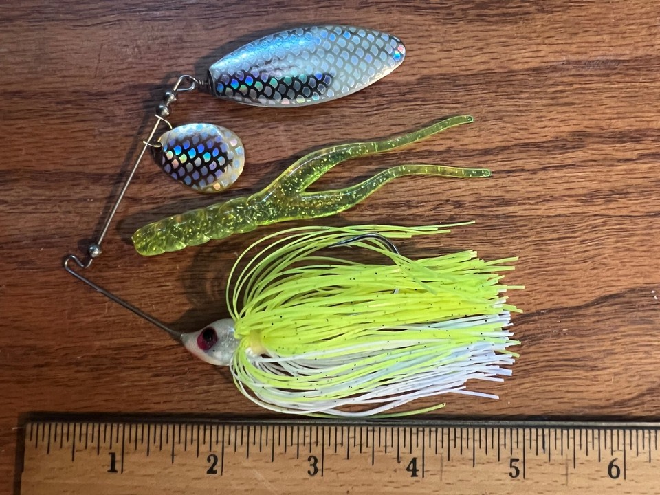 Unbranded Dual Printed Blade 1/2 oz. Spinnerbait Chartreuse White | eBay