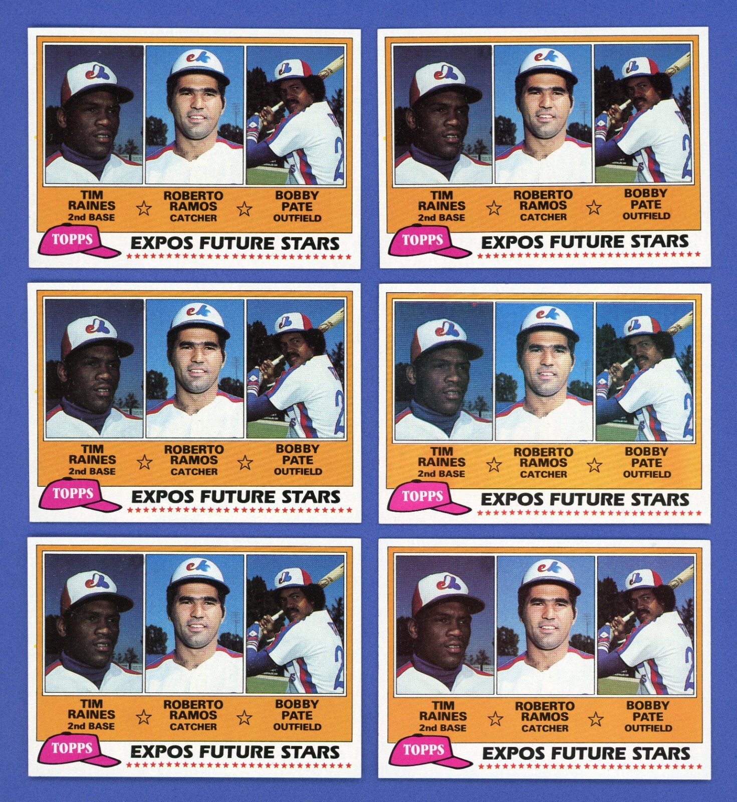 Lot of 6: 1981 Topps TIM RAINES Rookie Cards #479 ~ NM-NM/MT+ ~ HOF ...