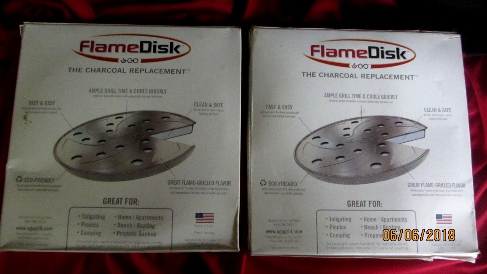 FLAMEDISK CHARCOAL REPLACEMENT FLAME-GRILLED FLAVOR--LOT OF 2 | eBay