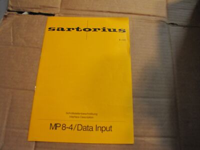 Sartorius MP8-4/Data Input Manual Instructions | eBay