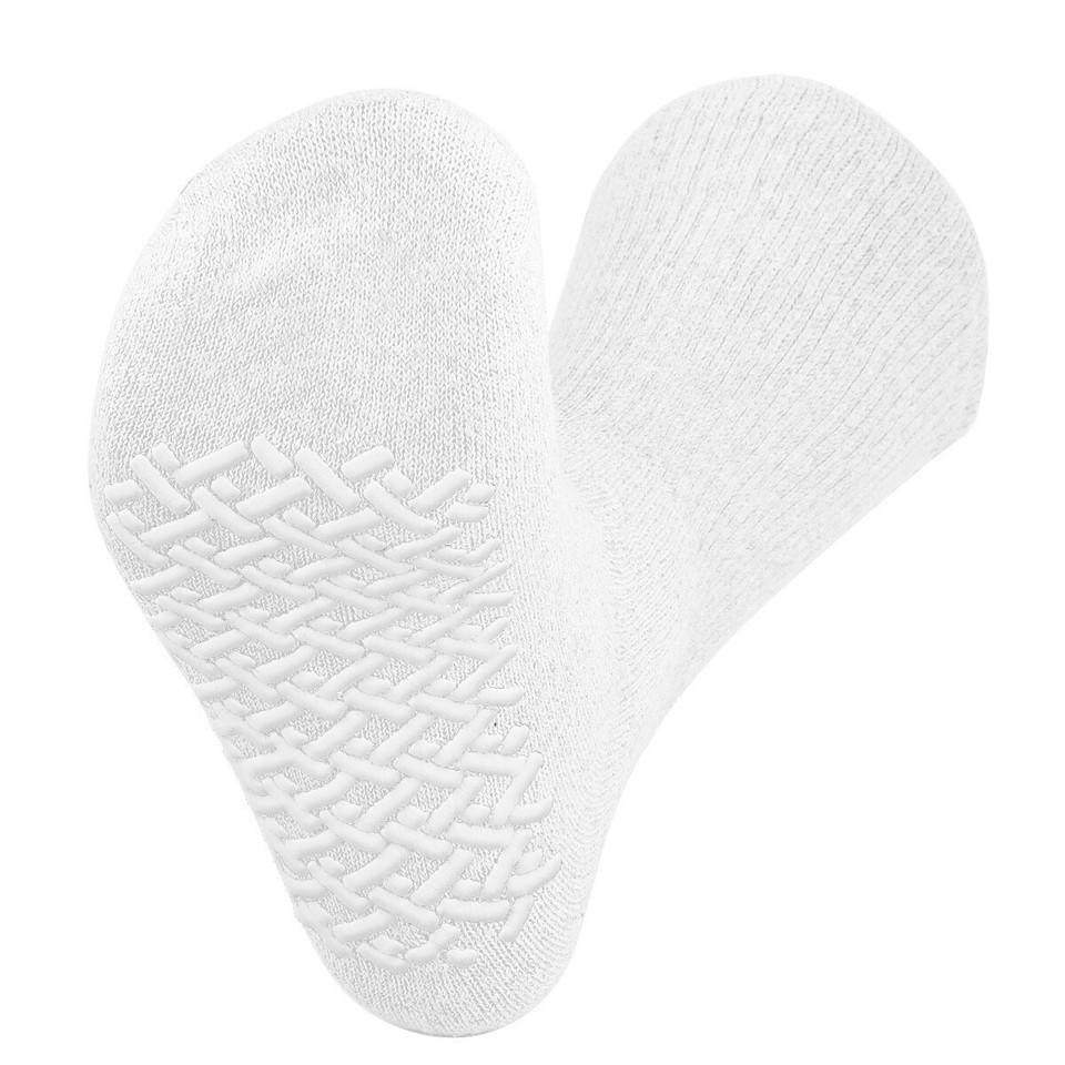 Falari Anti Slip Rubber Grip Non Skid Crew Cotton Diabetic Socks Home ...