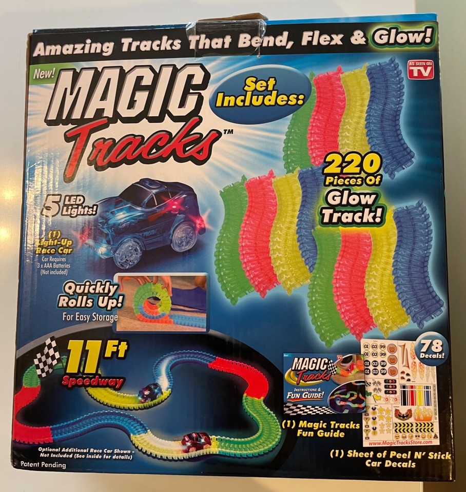 Magic Tracks 220 Pieces of Glow Track 11 ft Speedway with LED light up ...