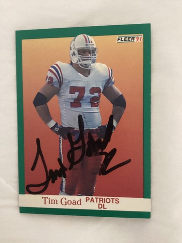 1991 Fleer Tim Goad Signed Card-New England Patriots-Partial Proof | eBay