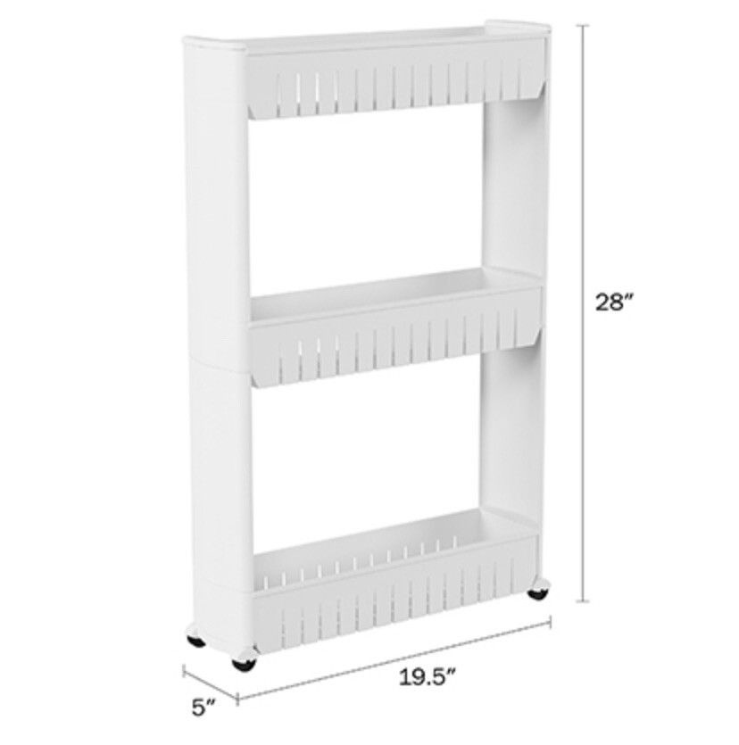 3 Tiers Slim Storage Organizer Roll Space Saver Pantry Kitchen Bathroom ...