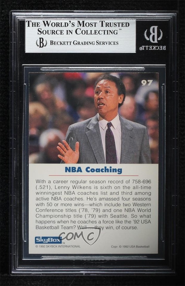 BAS 1992 Skybox USA Lenny Wilkens #97 BGS Authentic Auto HOF | eBay