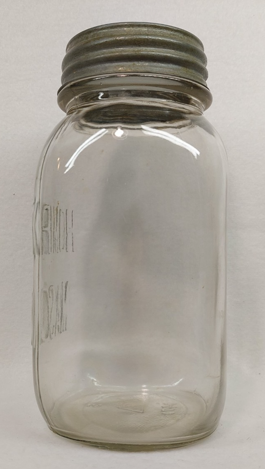 Mason Quart Jar with Original Zinc Ball Orig. Lid Hom-Pak Vintage FAST ...