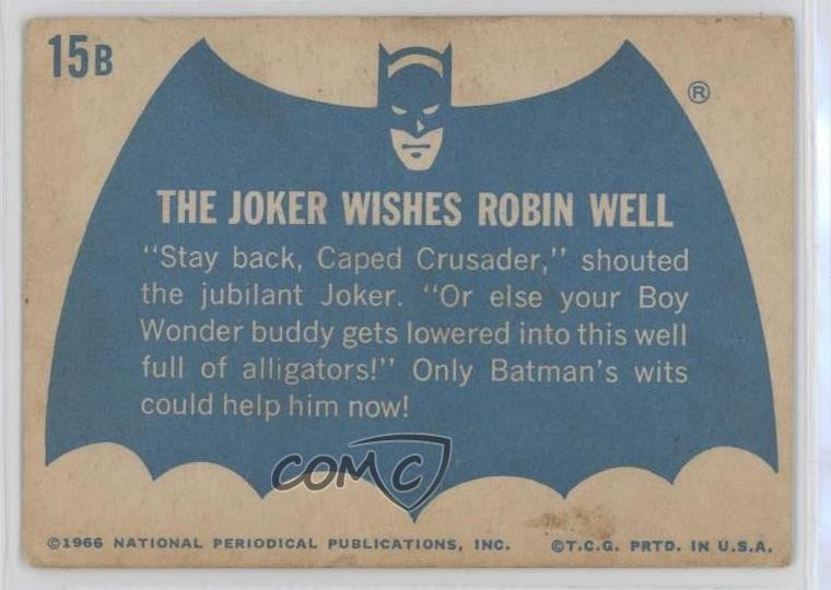 1966 Batman B Series (Blue Bat Logo) Blue Back The Joker Wishes Robin ...