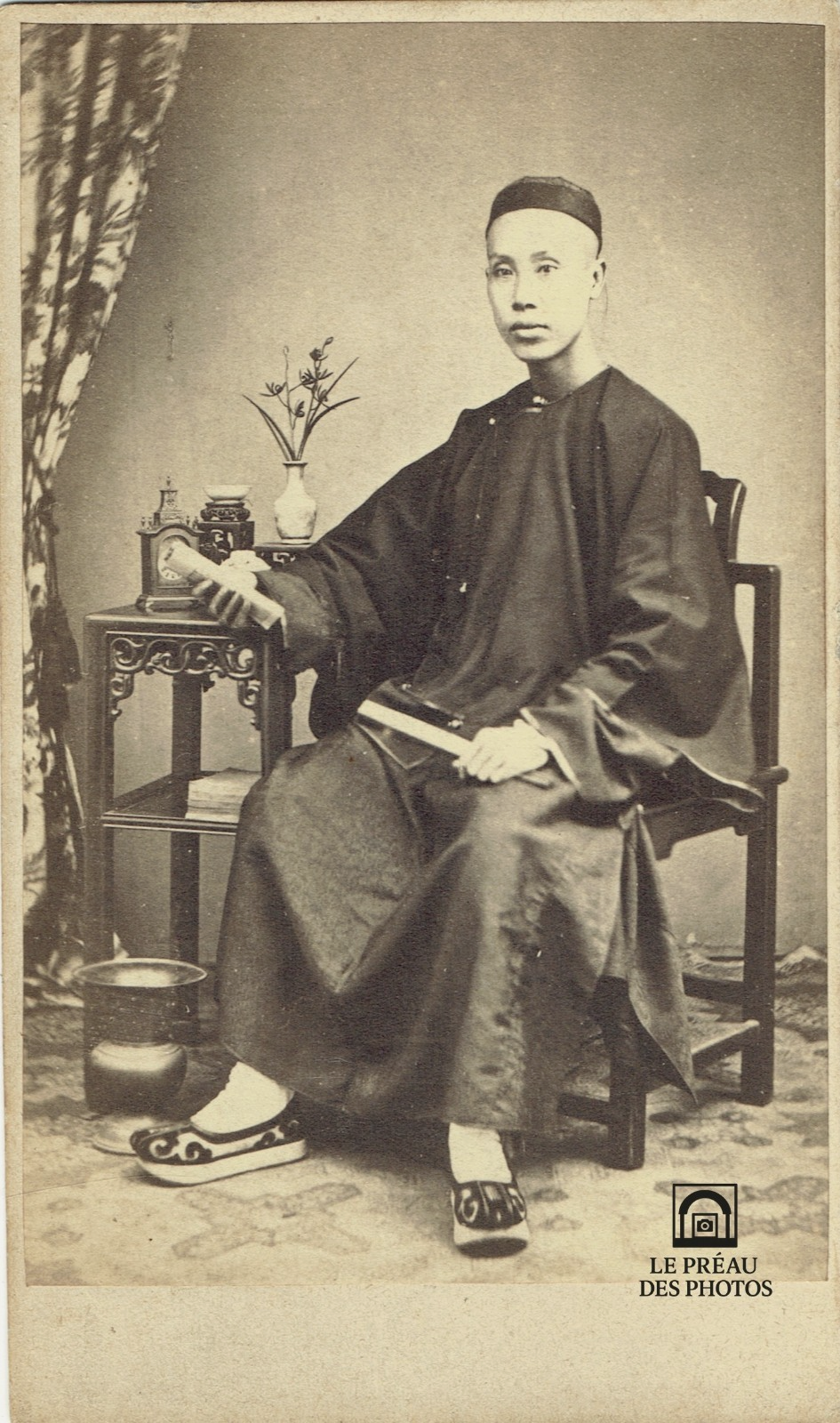 PHOTO CDV SAÏGON Ca 1860 Type homme Chinois Photo.PUN LUN Hong Kong ...