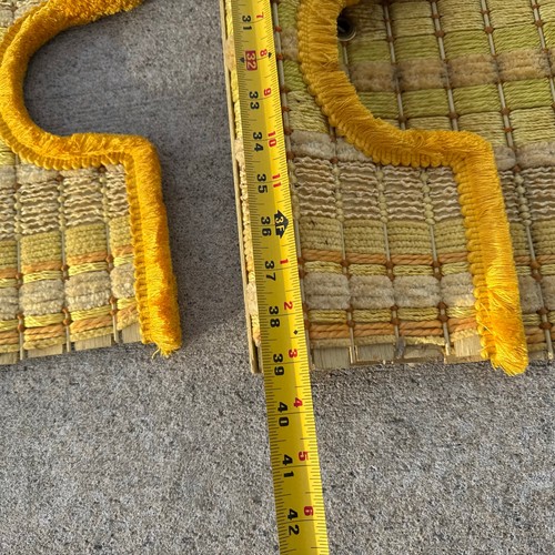 Vintage MCM Retro Pair (2) WESCO Fabrics Woven Loom Crafted Wood Window ...