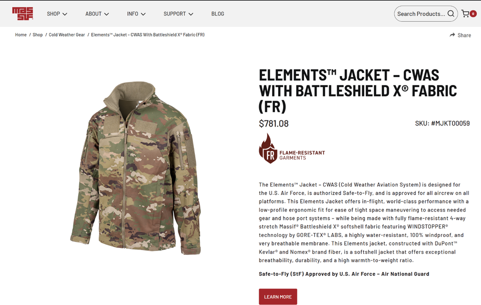 NEW Massif Jacket Elements FR Flame Resistant CWAS Military OCP Camo ...