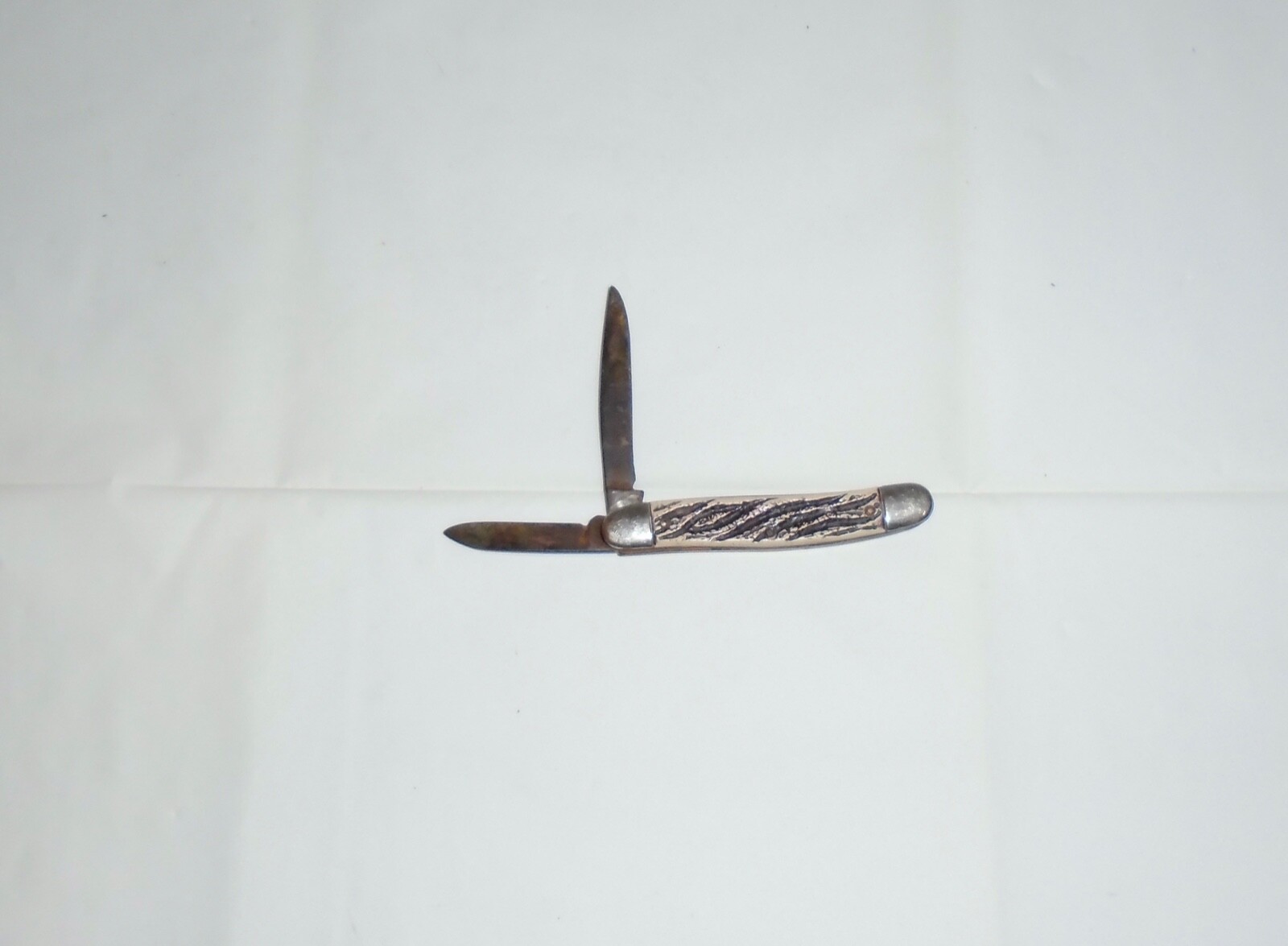 Vintage Colonial Pocket Knife Folding Jackknife 2.25” Blade Stag Handle ...