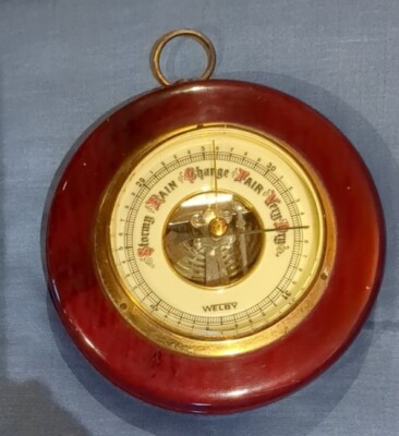 Vintage Wood and Brass Wall Hanging WELBY Barometer Made in Germany | eBay