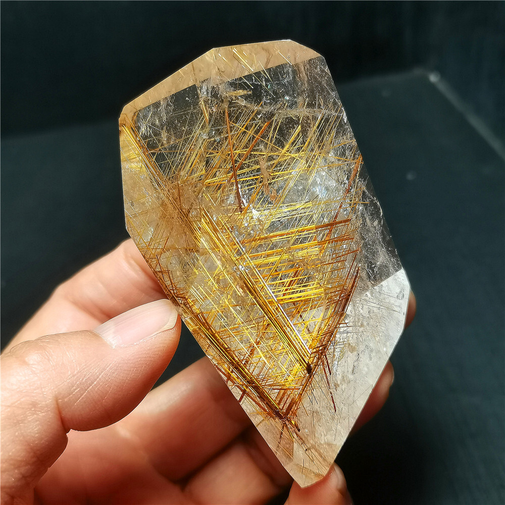 Rare Clear Golden Rutilated Inclusions Stone Gold Needles Stone ...