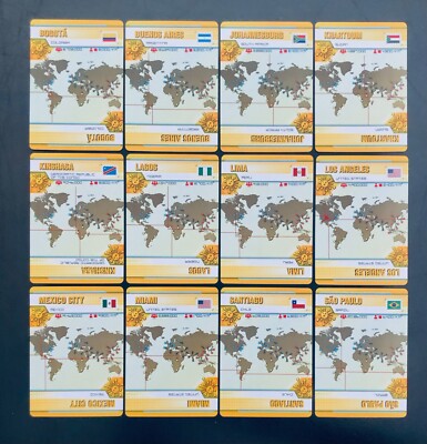 Pandemic | Yellow City Cards, Complete Set | Extra/Replacement Game ...