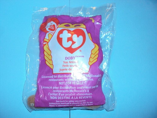 1998 McDonalds Happy Meal Toy #1 TY Doby the Doberman Dog Beanie Babies ...