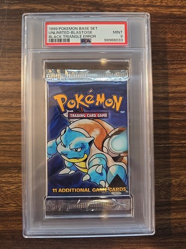 1996 Pokemon Base Set Unlimited- Blastoise Black Triangle Error Booster ...
