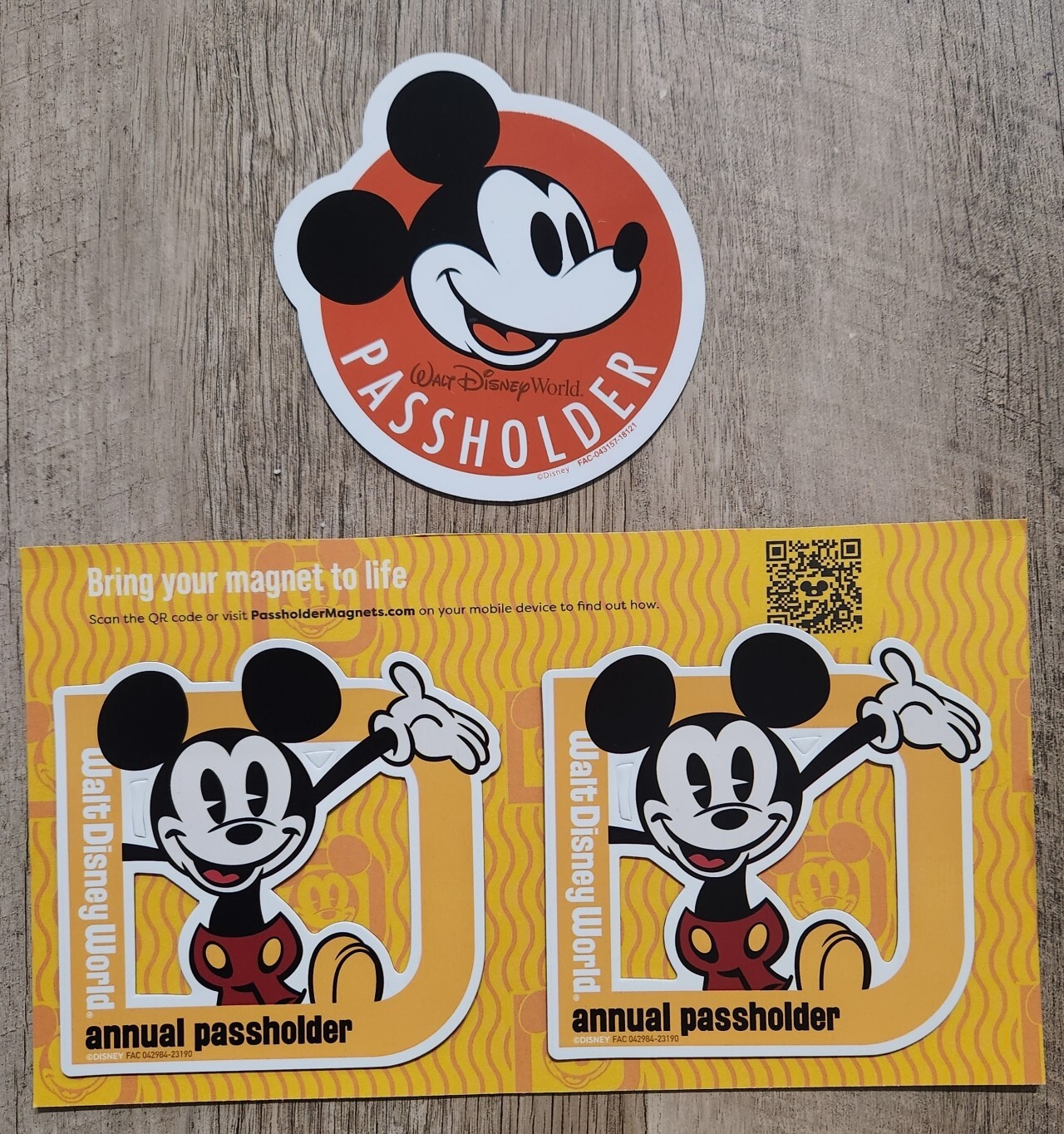 3 Authentic Disney Passholder Mickey Mouse Magnets, 2 w/ Retro D, 1 w ...