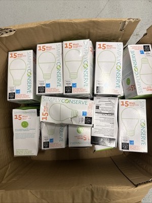 [LOT of 26] Simply Conserve LED Light Bulb 120 v 15 Watt (100 W ...