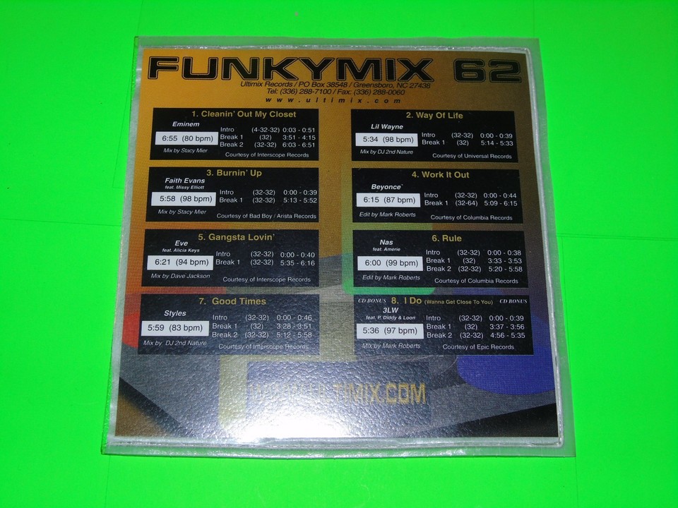ULTIMIX FUNKY MIX 62 DJ Remix Promo CD Compact Disc Vintage RARE OOP | eBay
