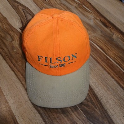 Filson Blaze Orange Hunting Hat Made in USA L/XL Adjustable Canvas Drim ...