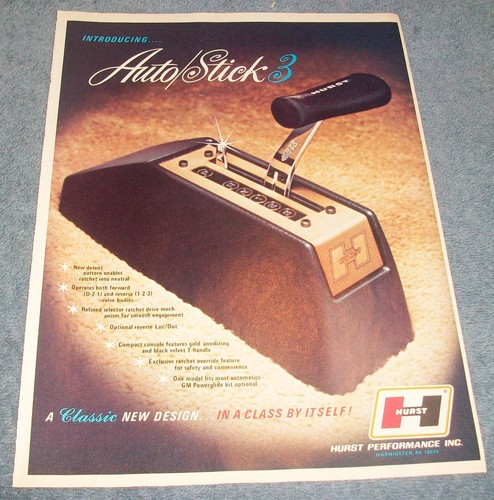 1979 Hurst Auto Stick 3 Shifter Vintage Color Ad "A Classic New Design ...