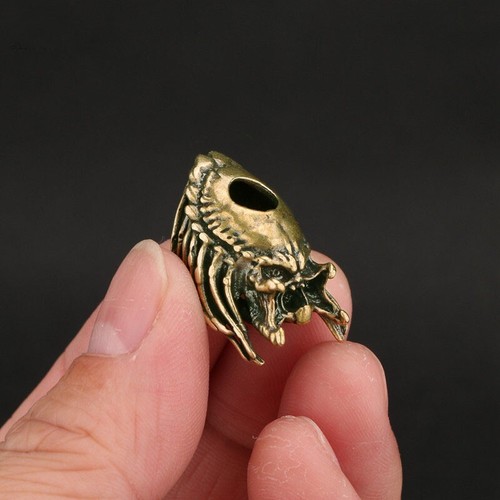 Pure Brass Alien Face Iron Knife Paracord Bead Lanyard Pendant Jewelry ...