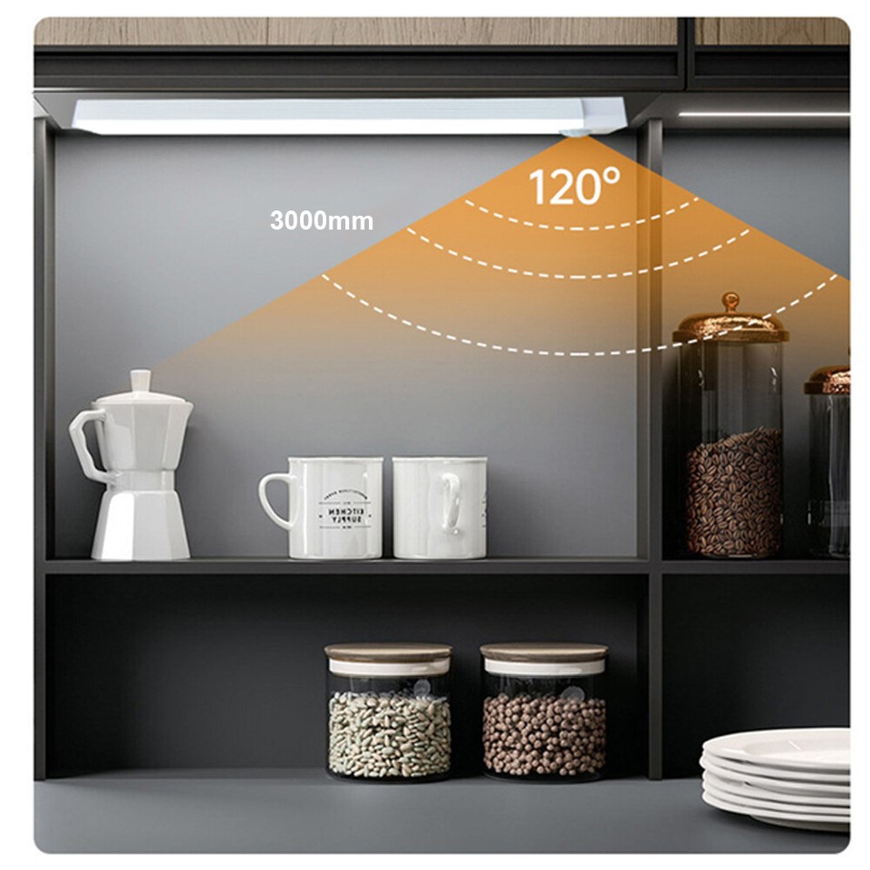 LED Motion Sensor Cabinet USB Port Rechargeable Magnet 30cm Dimmable ...